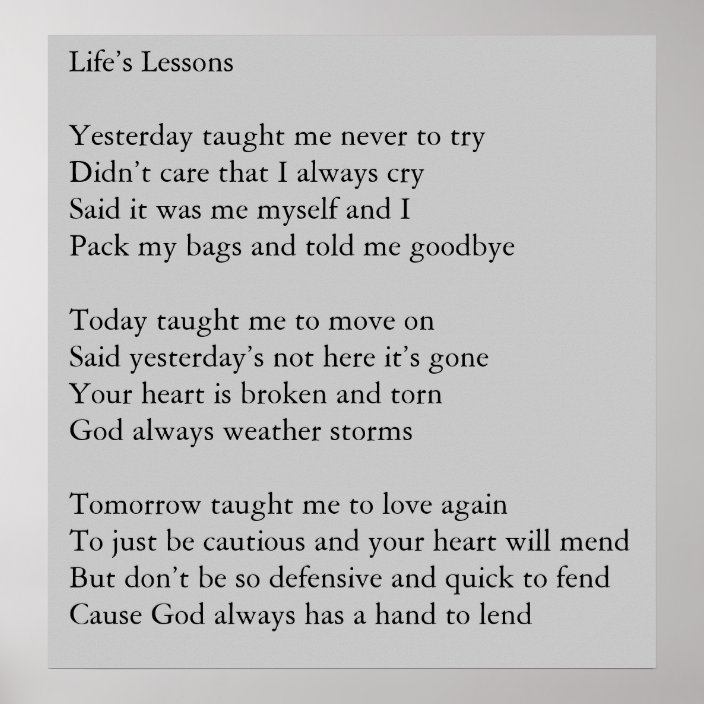 Life's Lessons Poster | Zazzle.com