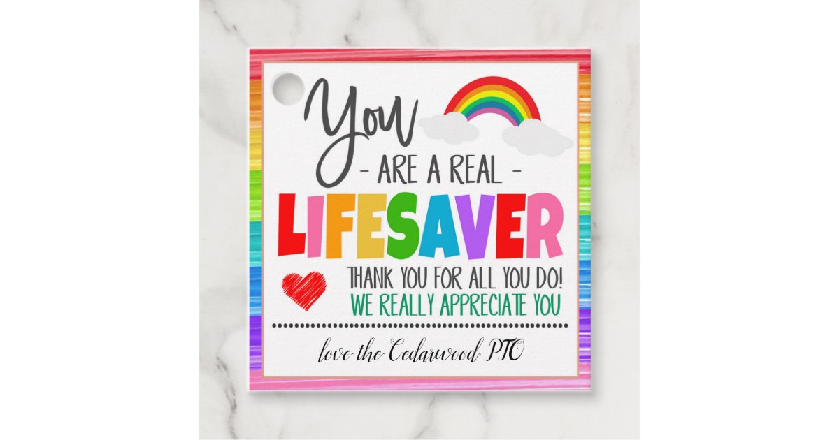 Lifesaver Gift Tag | Zazzle