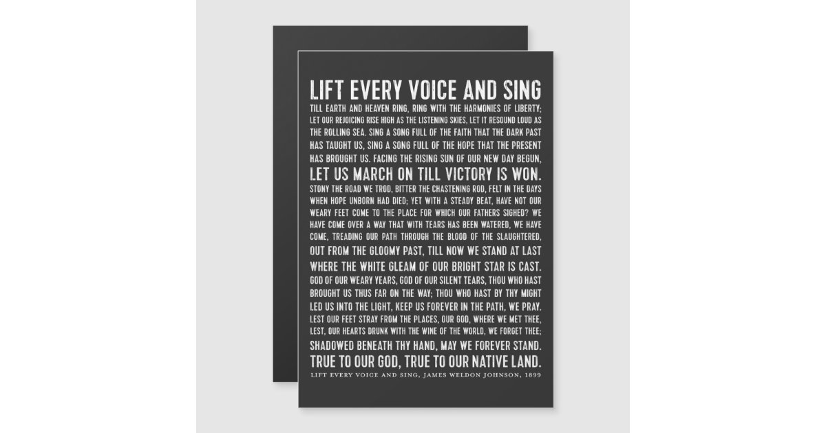 Lift Every Voice and Sing Black History | Zazzle