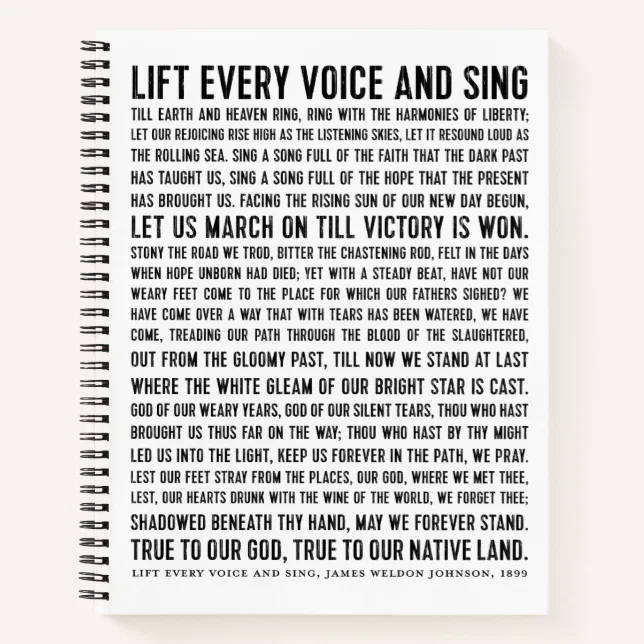 Lift Every Voice and Sing Poetry Journal | Zazzle