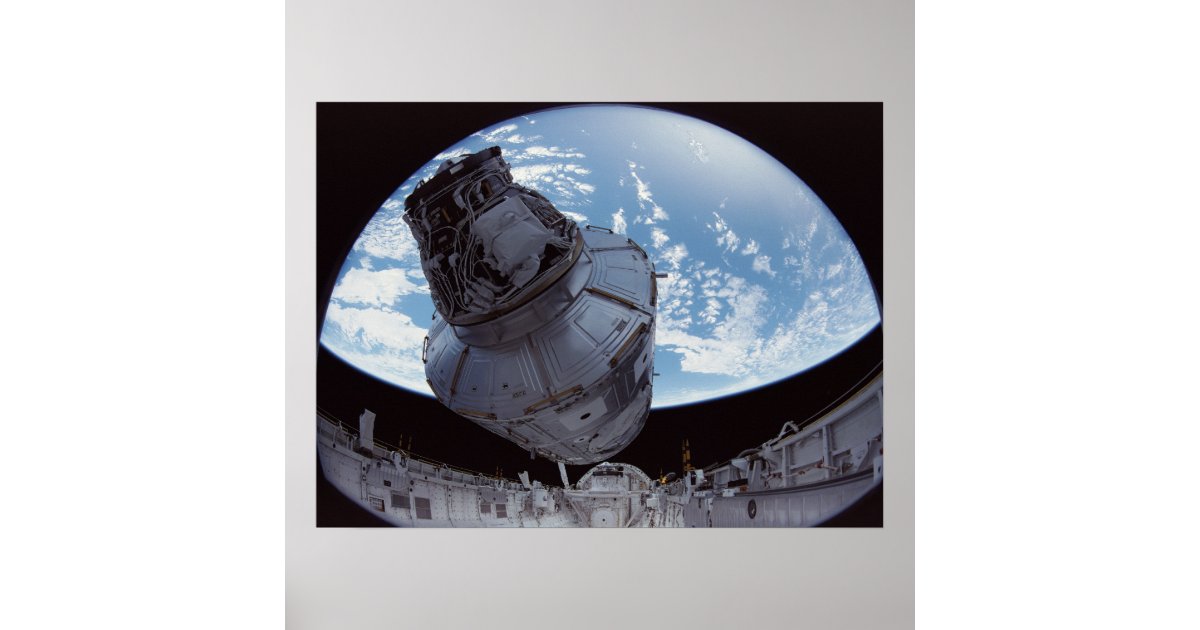 Lifting Unity Module from Shuttle Endeavour Poster | Zazzle