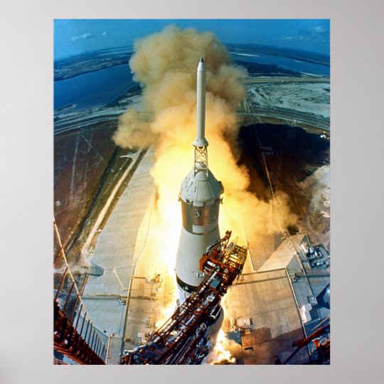 Liftoff of the Apollo 11 Saturn V Space Vehicle Poster | Zazzle.com