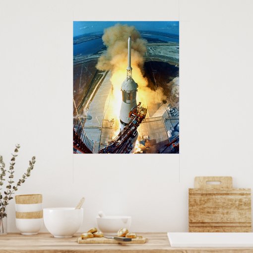 Liftoff of the Apollo 11 Saturn V Space Vehicle Poster | Zazzle
