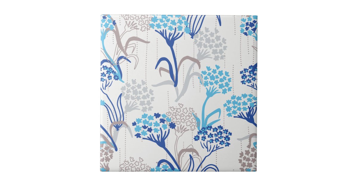 Light and Airy Hydrangea Floral Pattern Ceramic Tile | Zazzle