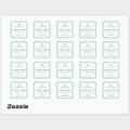Light aqua blue border square product label | Zazzle