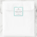 Light aqua blue border square product label | Zazzle