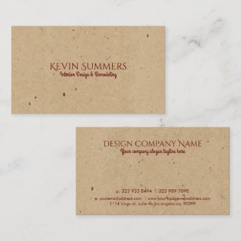 Light Beige Craft Paper Texture Business Card | Zazzle