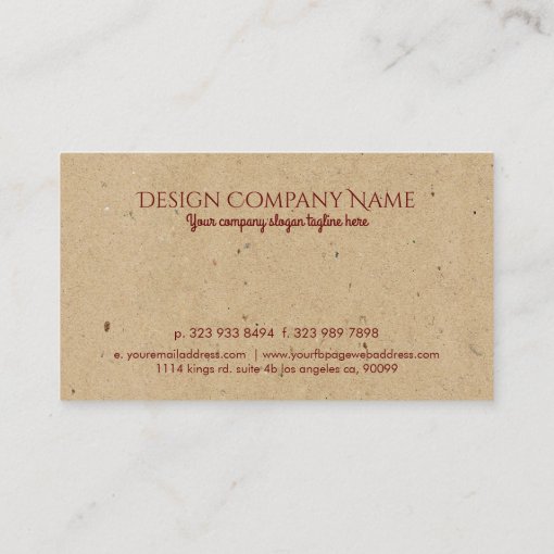 Light Beige Craft Paper Texture Business Card | Zazzle
