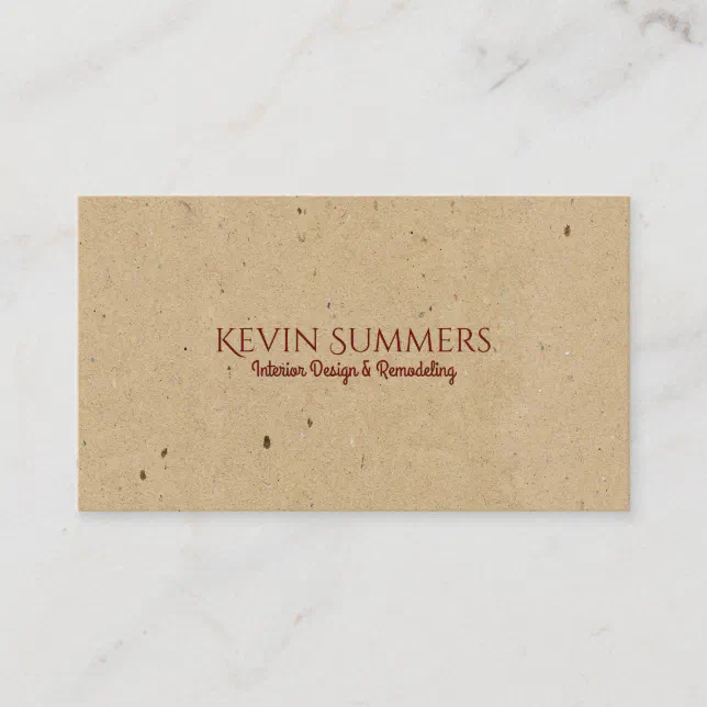 Light Beige Craft Paper Texture Business Card | Zazzle