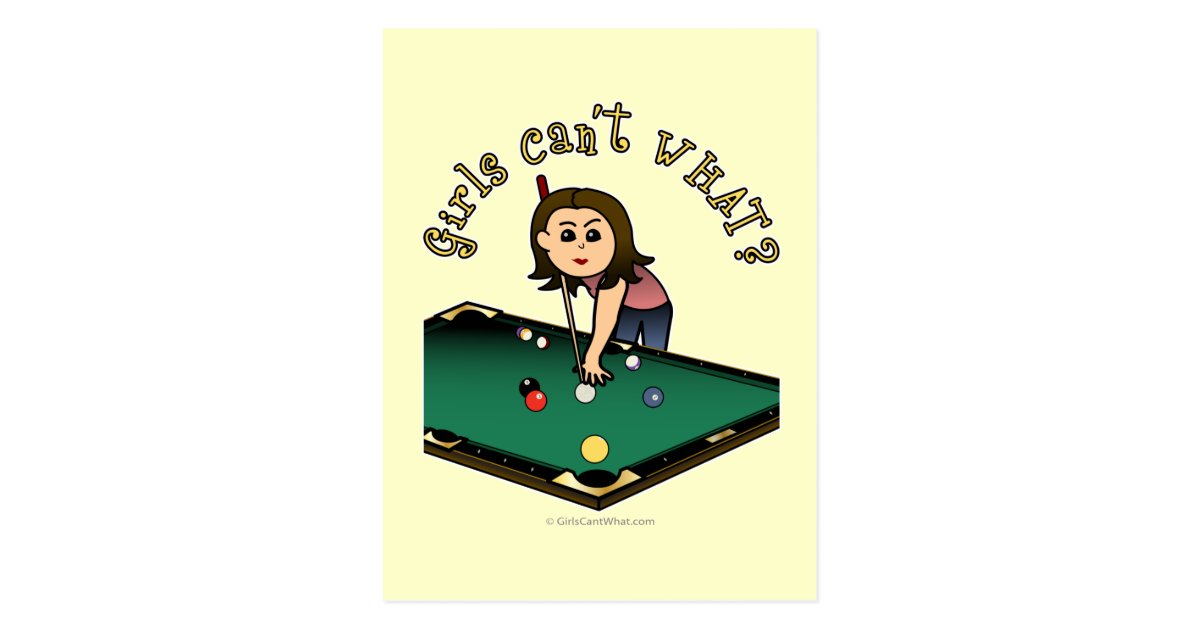 Light Billiards Girl Postcard | Zazzle.com