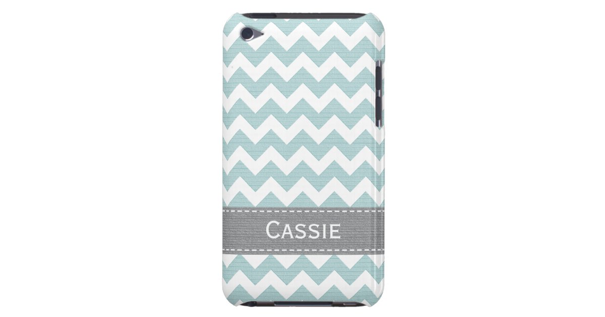 Light Blue and Grey Chevron iPod Touch 4g Case Cov | Zazzle