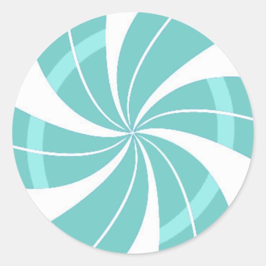 Light blue and white candy swirl, peppermint candy classic round ...