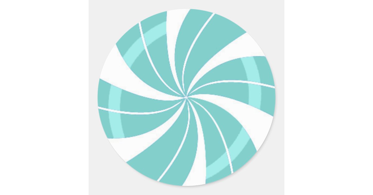 Light blue and white candy swirl, peppermint candy classic round ...