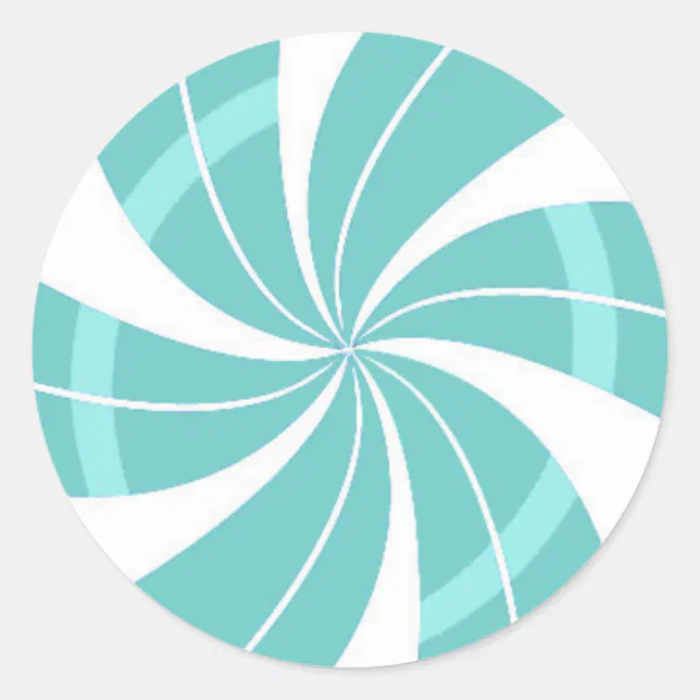 Light blue and white candy swirl, peppermint candy classic round ...
