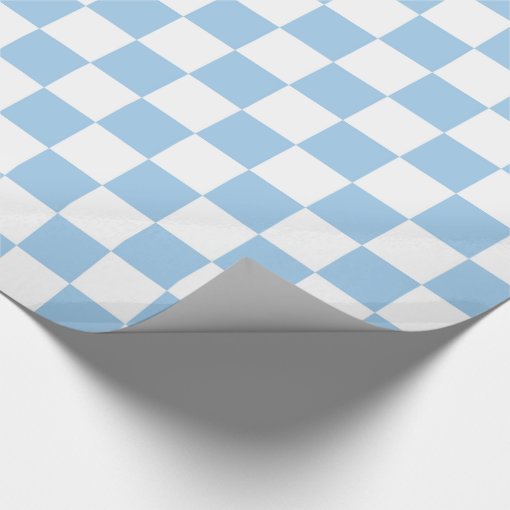 Light Blue and White Checkered Wrapping Paper | Zazzle