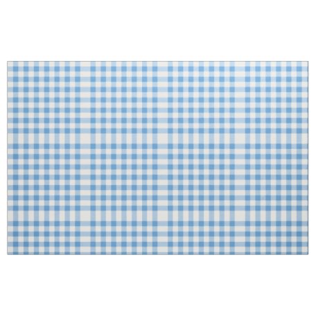 Blue Gingham Checks Pattern Geometric Fabric | Zazzle