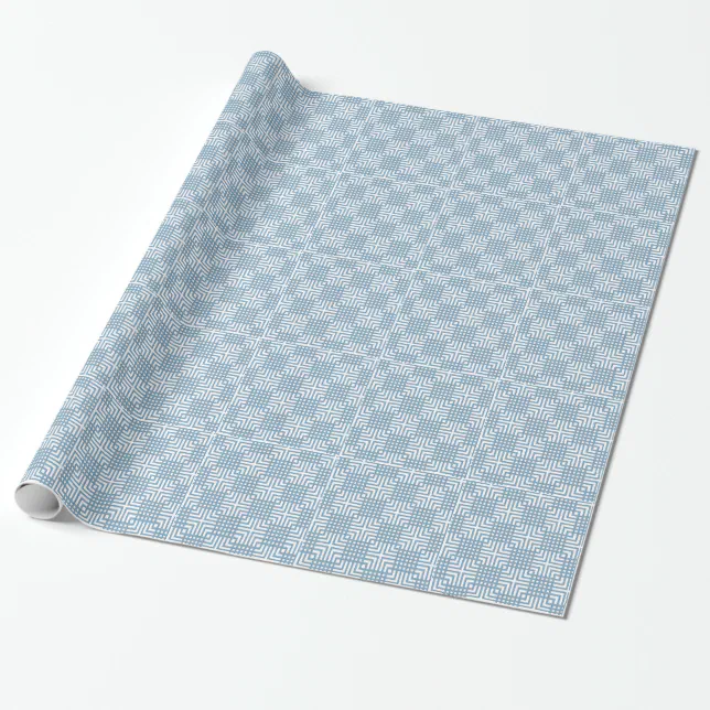 Light Blue And White Japanese Print Wrapping Paper | Zazzle