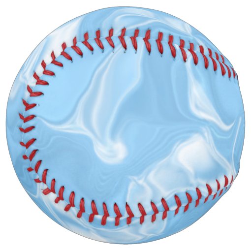 Light Blue and White Waves Softball | Zazzle