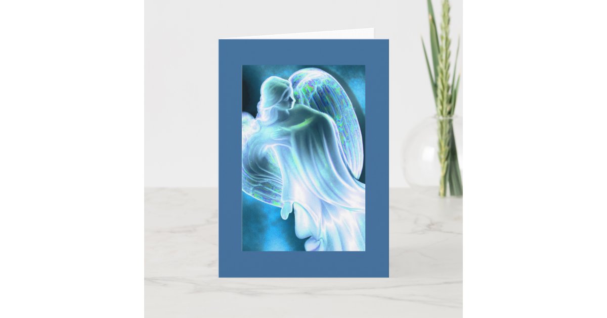 Light Blue Angel Greeting Card | Zazzle