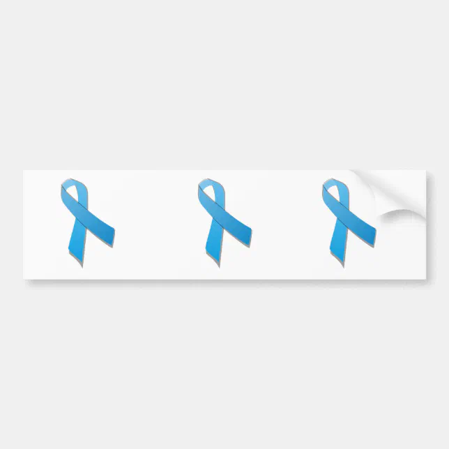 light blue awareness ribbon bumper sticker | Zazzle