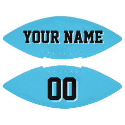 LIGHT BLUE BLACK AND WHITE Custom Football | Zazzle