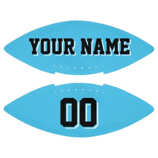 LIGHT BLUE BLACK AND WHITE Custom Football | Zazzle