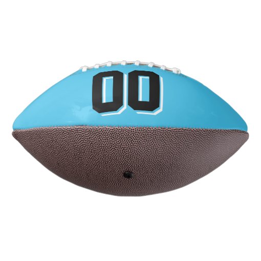 LIGHT BLUE BLACK AND WHITE Custom Football | Zazzle
