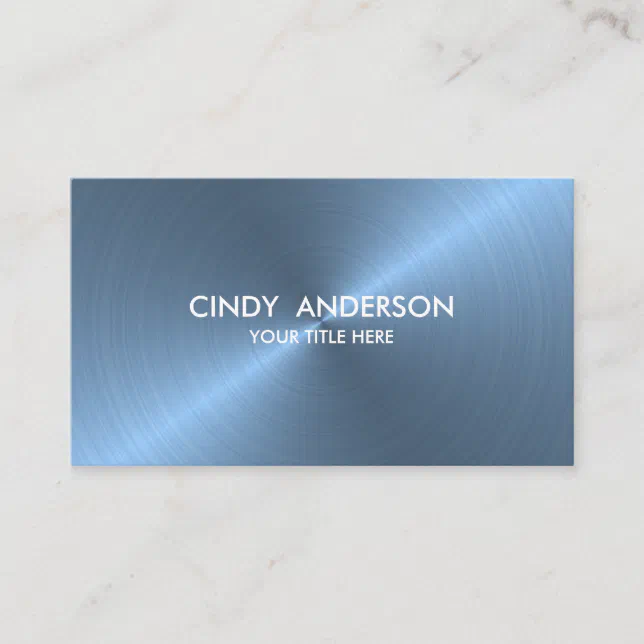 Light Blue Brushed Metal Sheen Business Card | Zazzle