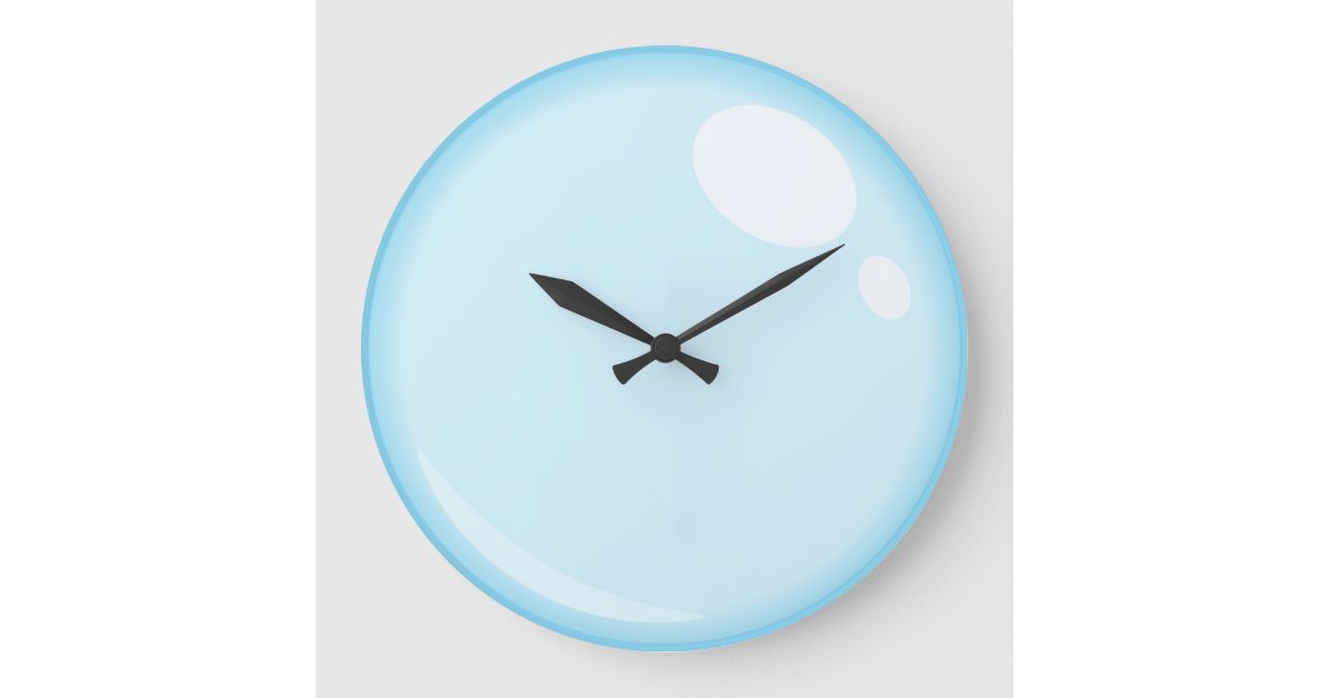 Light Blue Bubble Bathroom Wall Clock | Zazzle