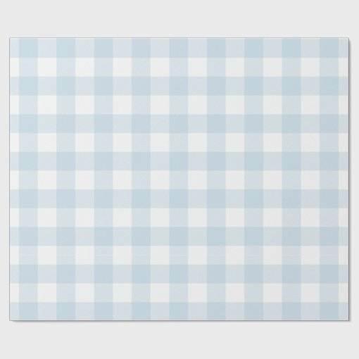 Light Blue Buffalo Check Pattern Wrapping Paper | Zazzle