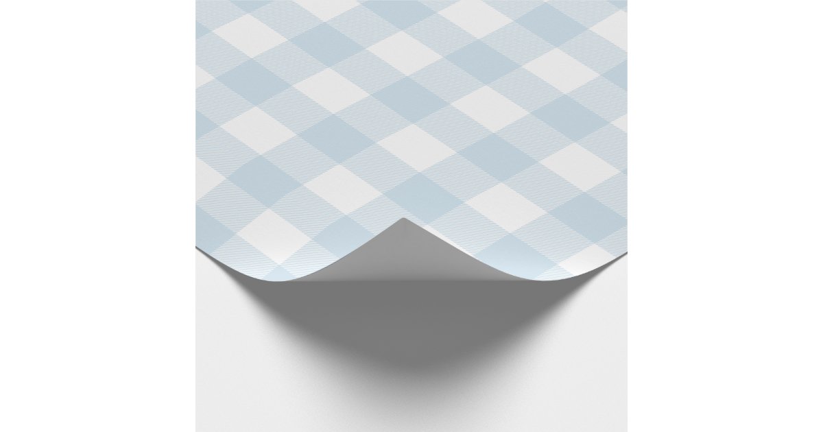 Light Blue Buffalo Check Pattern Wrapping Paper | Zazzle