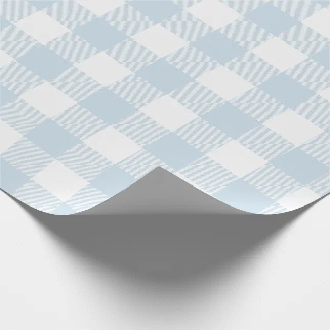 Light Blue Buffalo Check Pattern Wrapping Paper | Zazzle