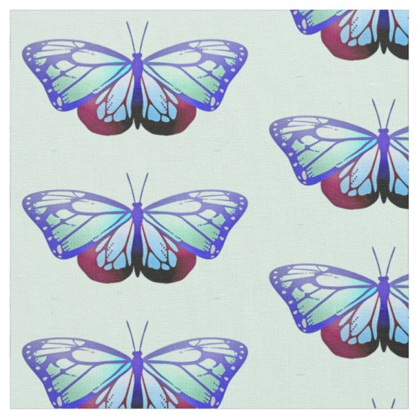 Blue Morpho Butterfly cotton fabric | Zazzle
