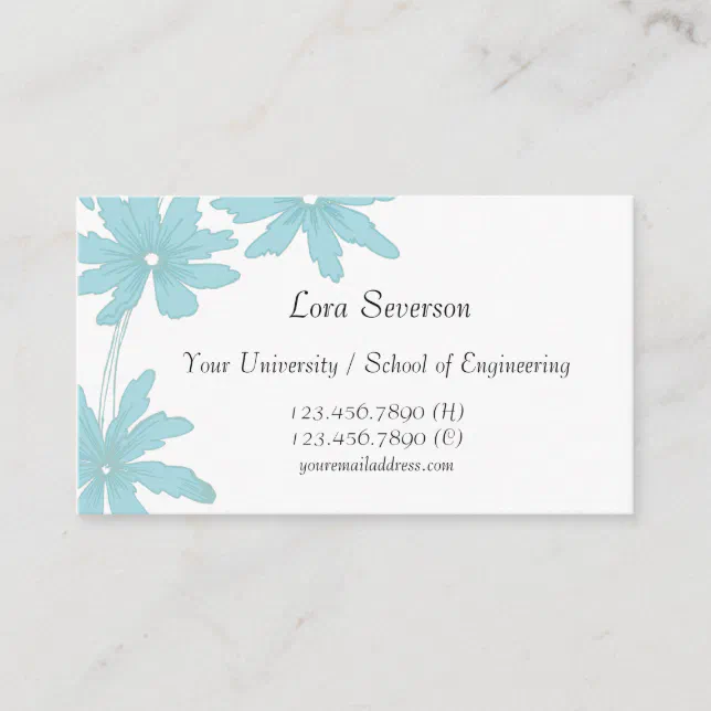 Light Blue Daisies Graduate Calling Card | Zazzle