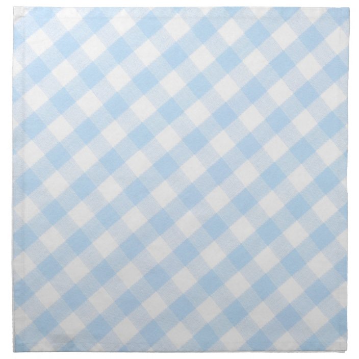 Light blue diagonal gingham pattern napkin | Zazzle.com