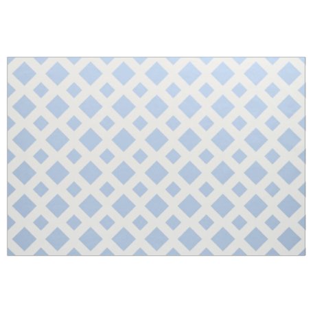 Airy Light Blue and White Diamond Pattern Fabric | Zazzle