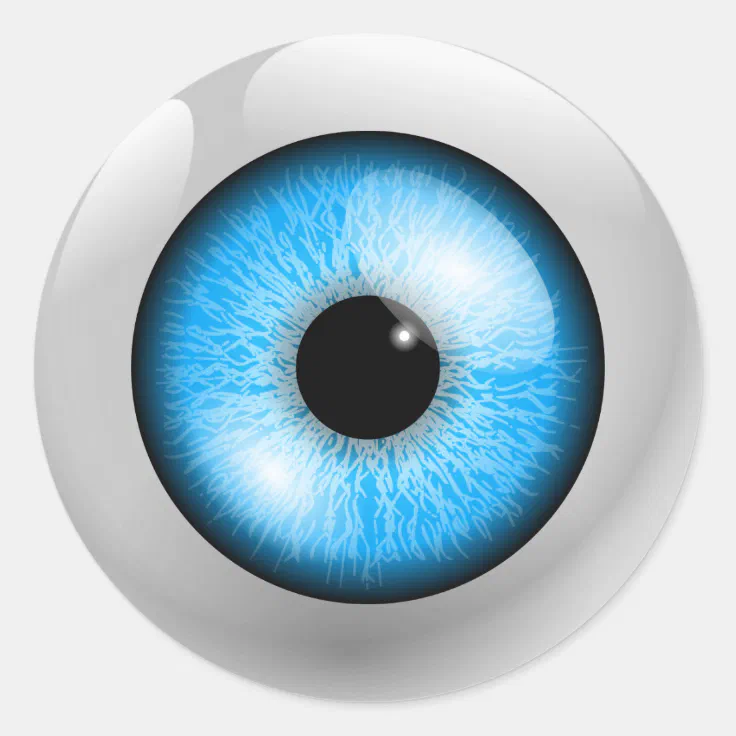Light Blue Eyeball Classic Round Sticker | Zazzle
