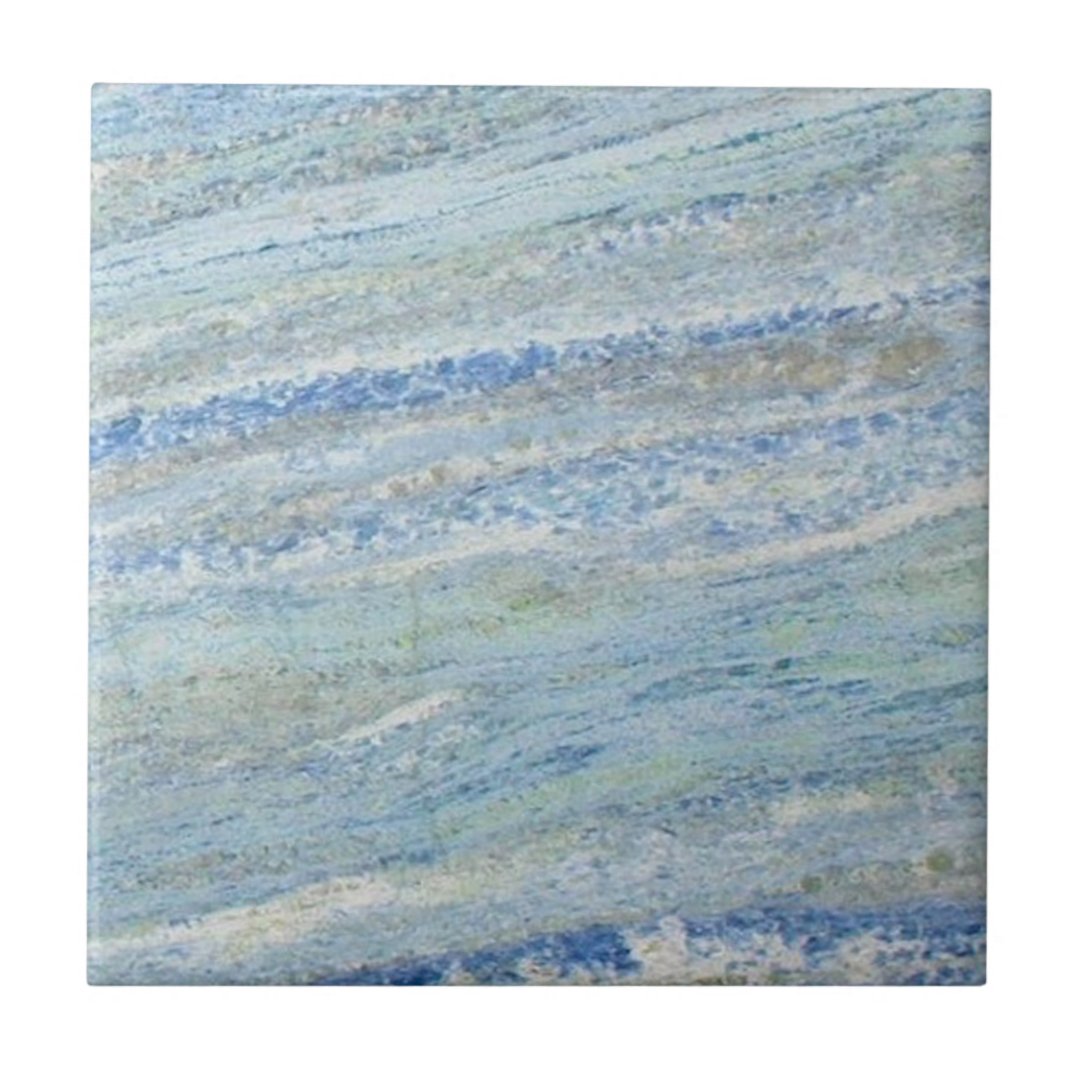 Light Blue Faux Calcite Stone Ceramic Field Tile | Zazzle