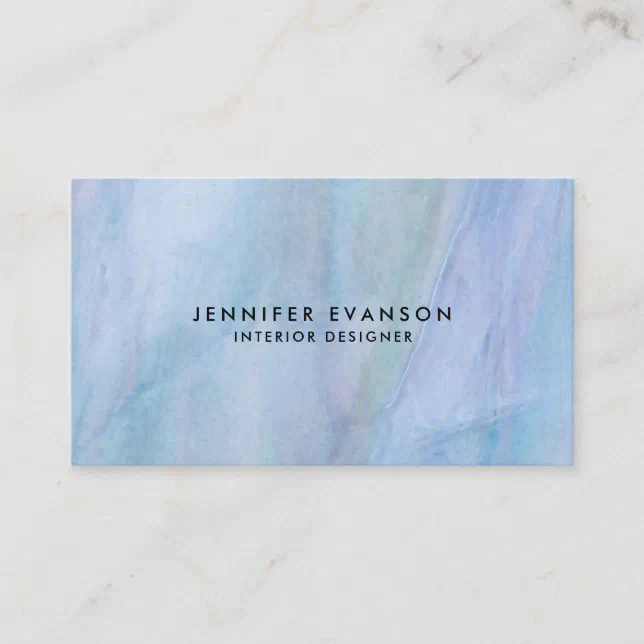 Light Blue Faux Stained Glass Watercolor Pattern Business Card | Zazzle