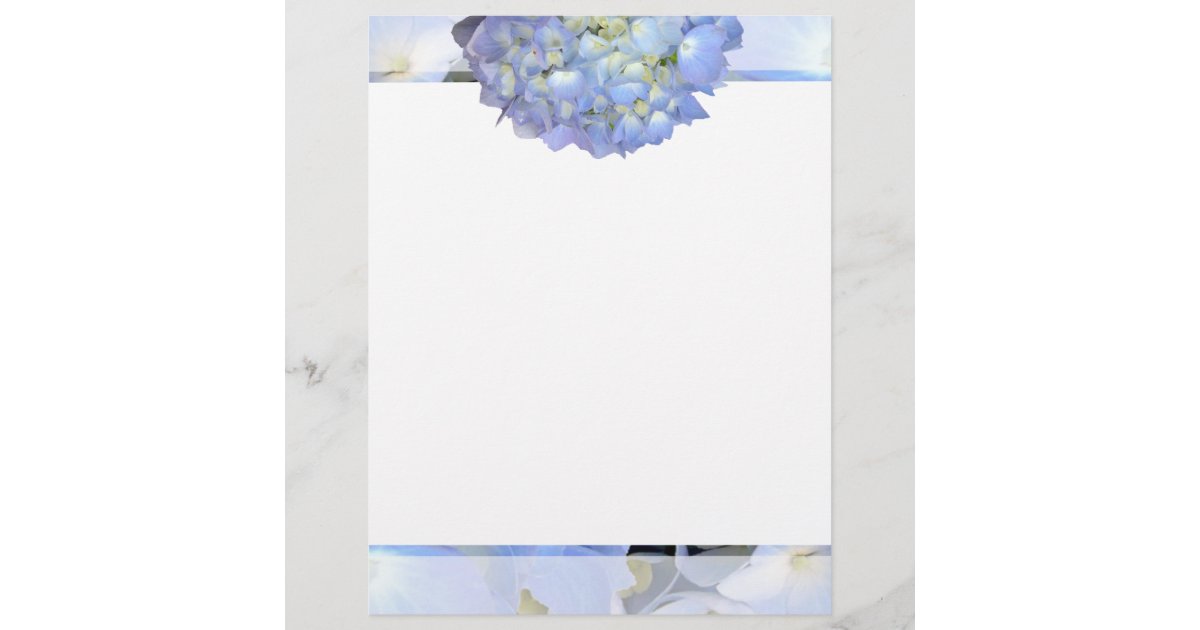 Light Blue Floral Writing Paper | Zazzle