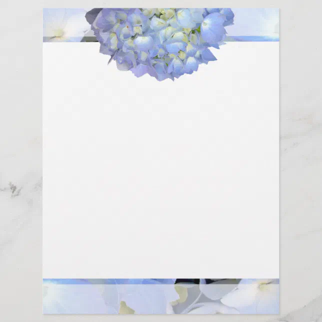 Light Blue Floral Writing Paper | Zazzle