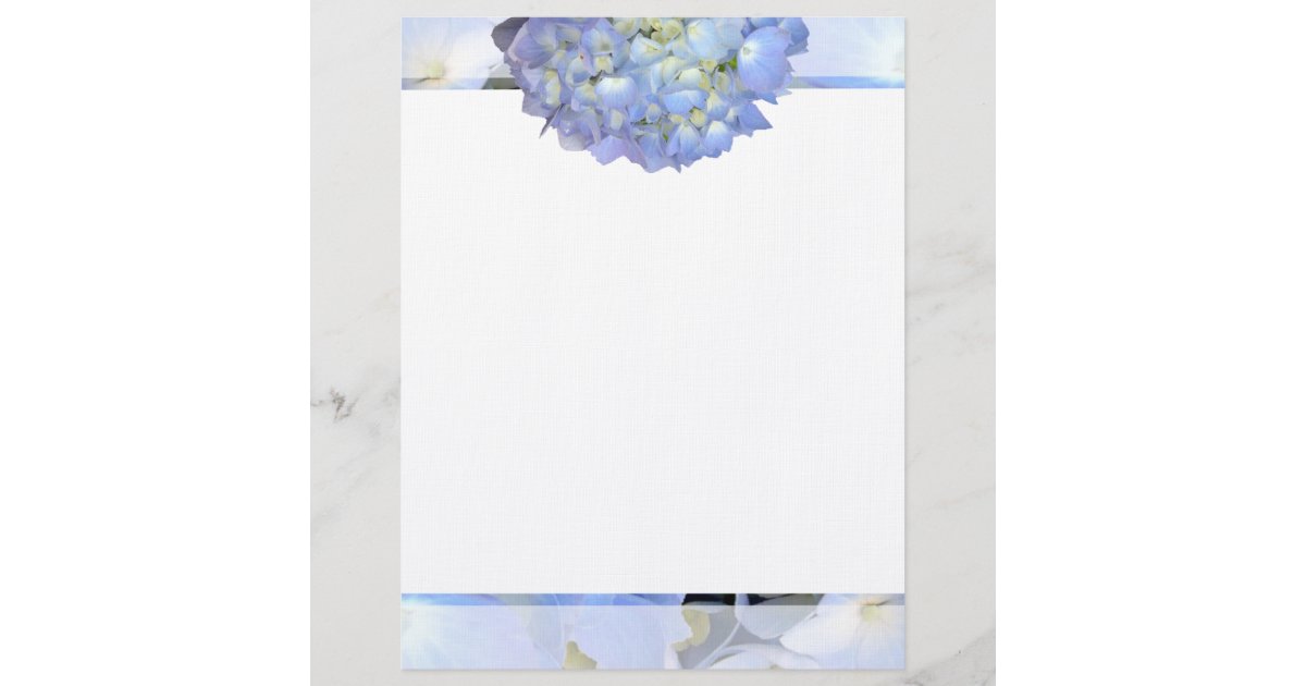 Light Blue Floral Writing Paper | Zazzle
