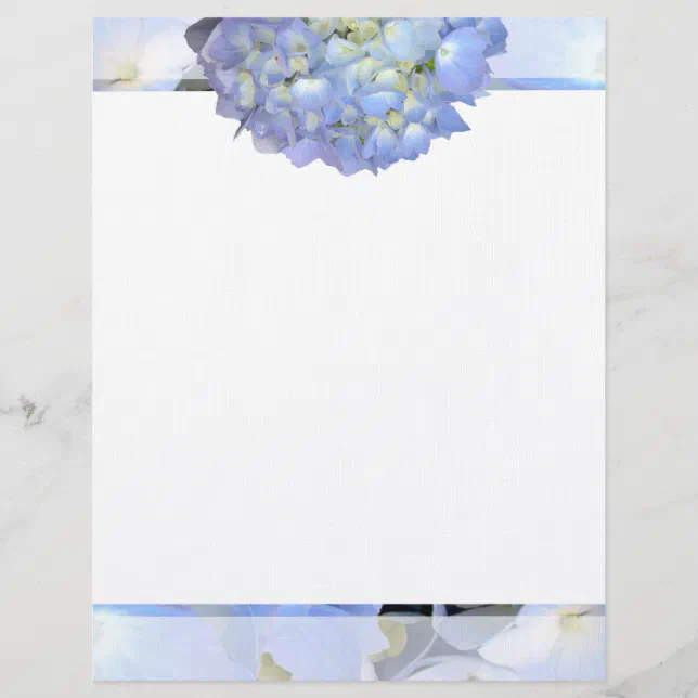 Light Blue Floral Writing Paper | Zazzle