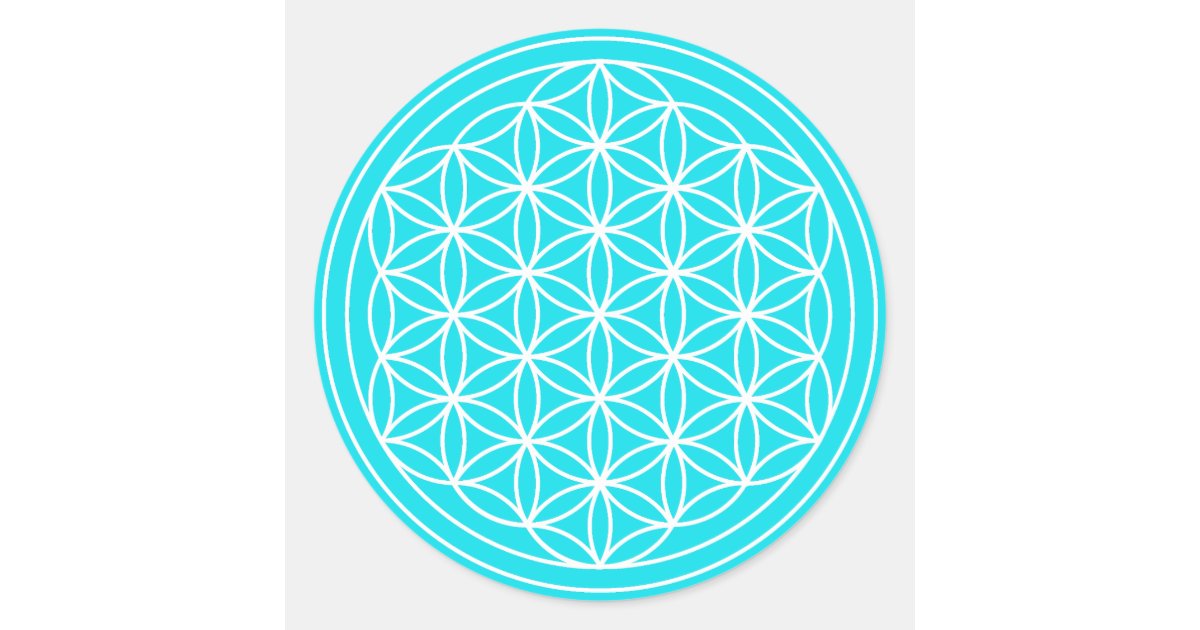 Light Blue Flower of Life Sticker | Zazzle