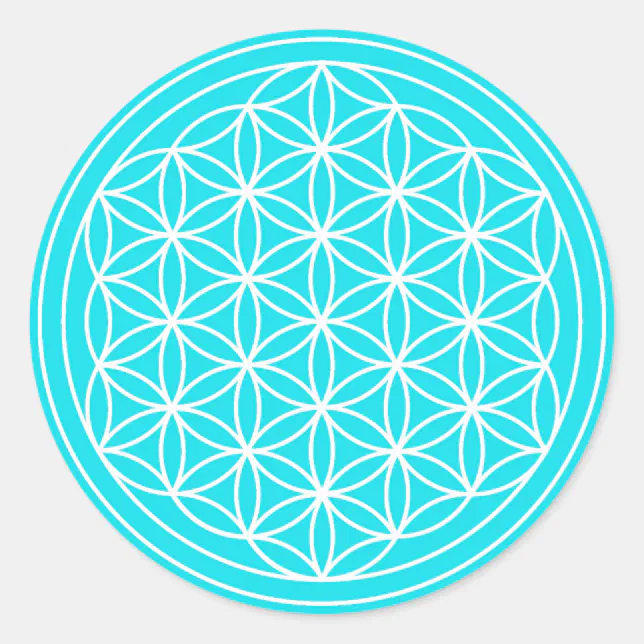 Light Blue Flower of Life Sticker | Zazzle