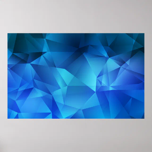 Light BLUE gradient triangles template. Creative i Poster | Zazzle