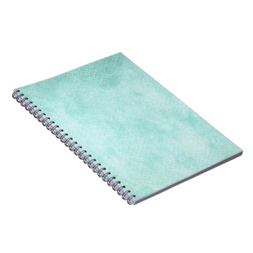 Light Blue Green Watercolor Paper Background Blank Notebook | Zazzle
