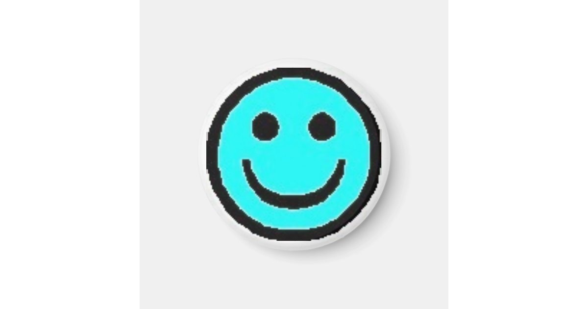 Light Blue Happy Face Magnet | Zazzle