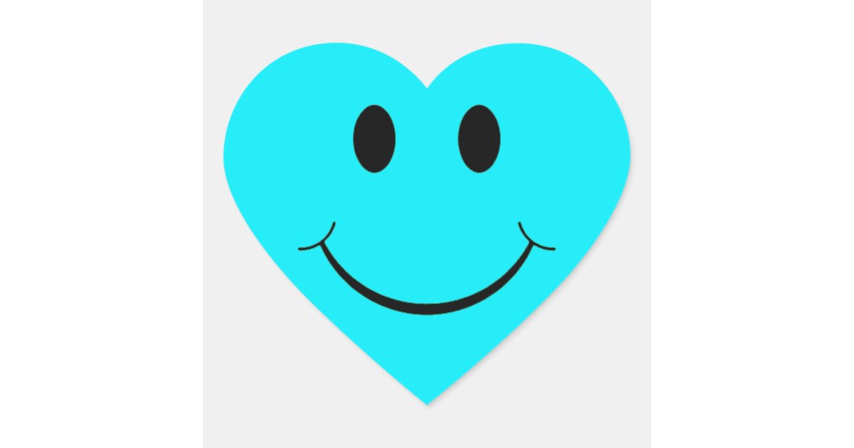 Light Blue Heart Face Stickers | Zazzle