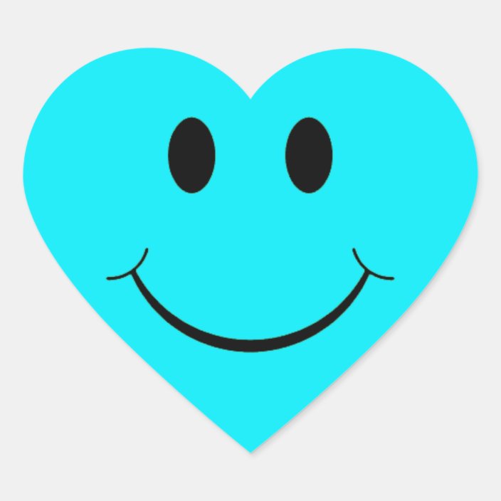Light Blue Heart Face Stickers | Zazzle.com